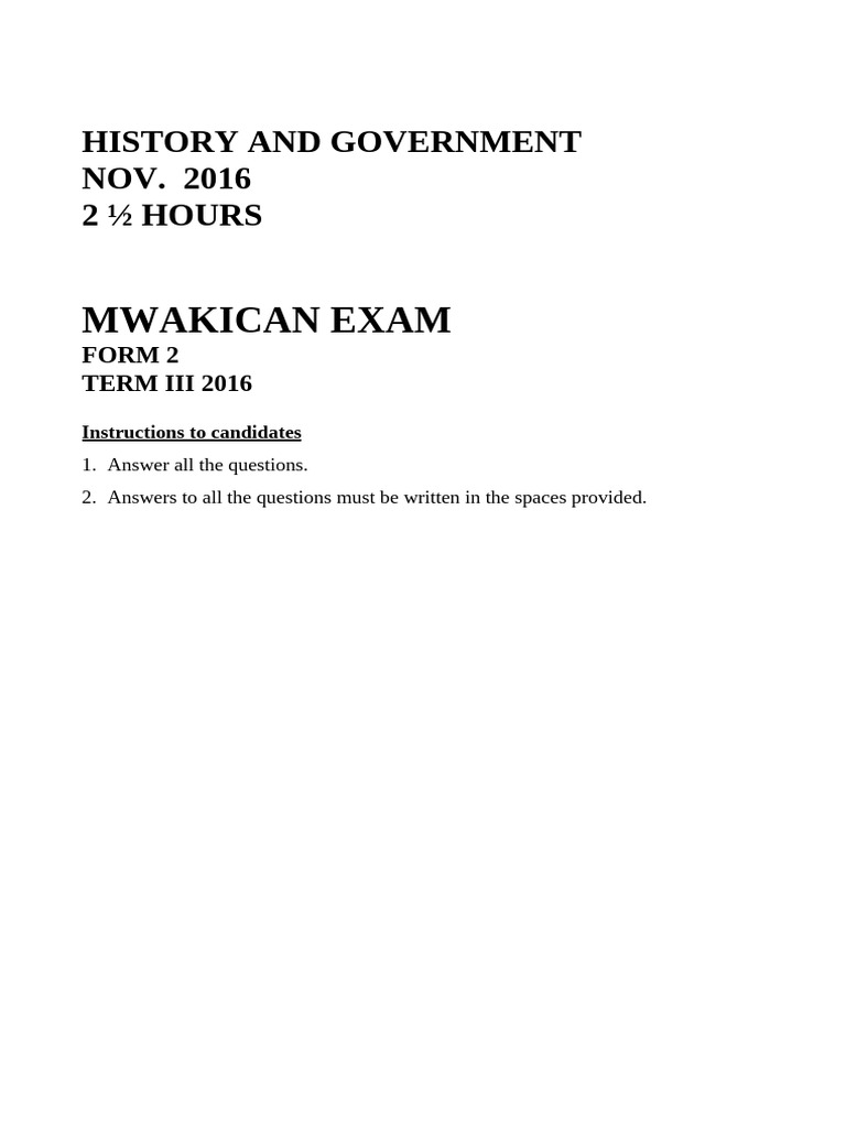 History Form 2 Mod23042022001 | PDF | Kenya | Atlantic Slave Trade