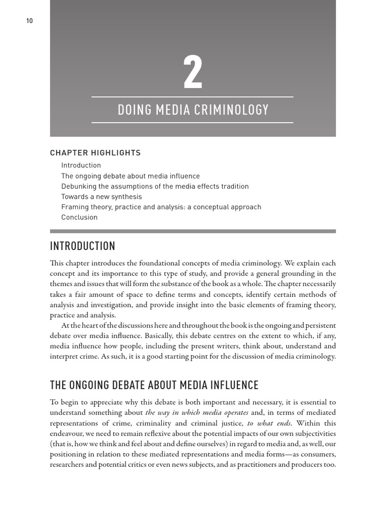 Media and Crime Content, Context and Consequence - (CONTENTS) | PDF ...