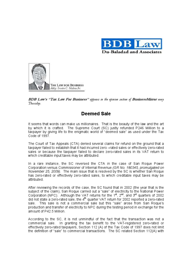 131.deemed Sale - ICN.02.18.10 | PDF | Value Added Tax | Taxes