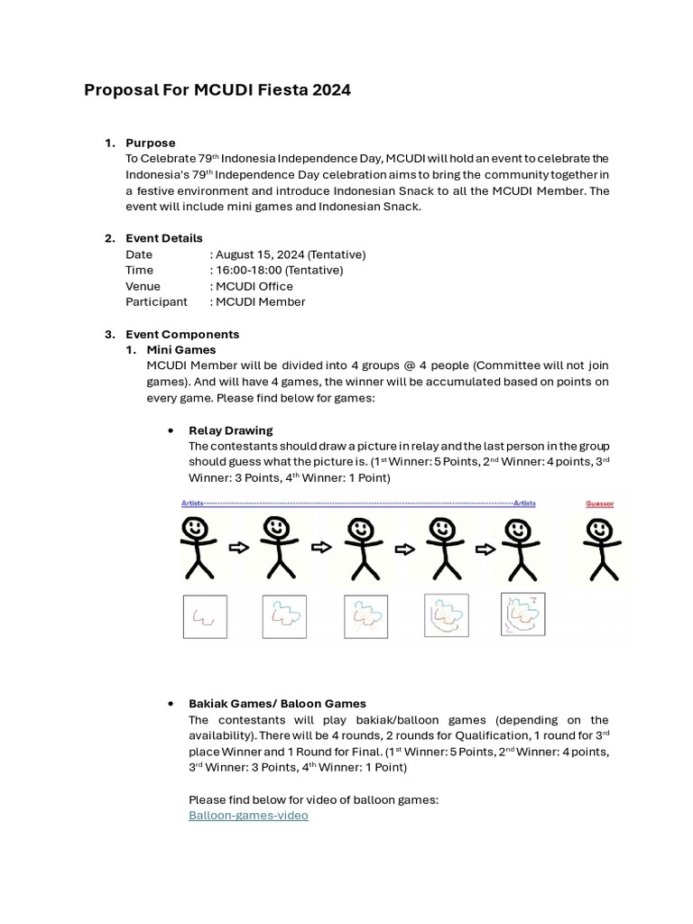 Proposal For MCUDI Fiesta 2024 | PDF | Cuisine | Foods