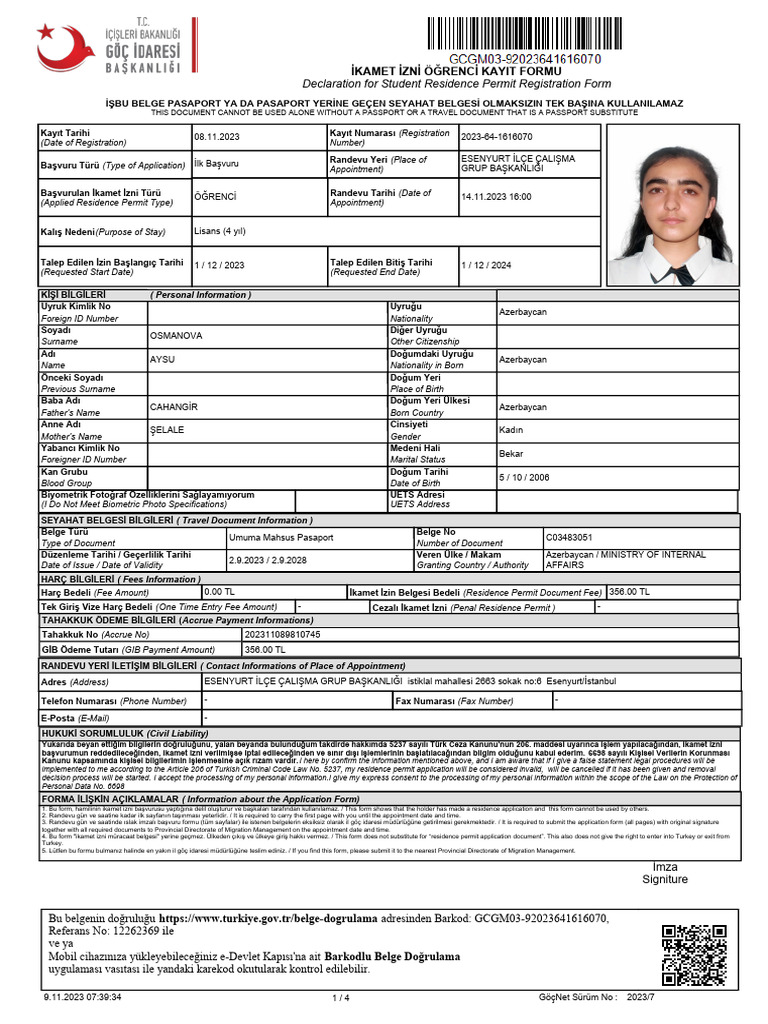 Basvuru Formu-Application Form | PDF