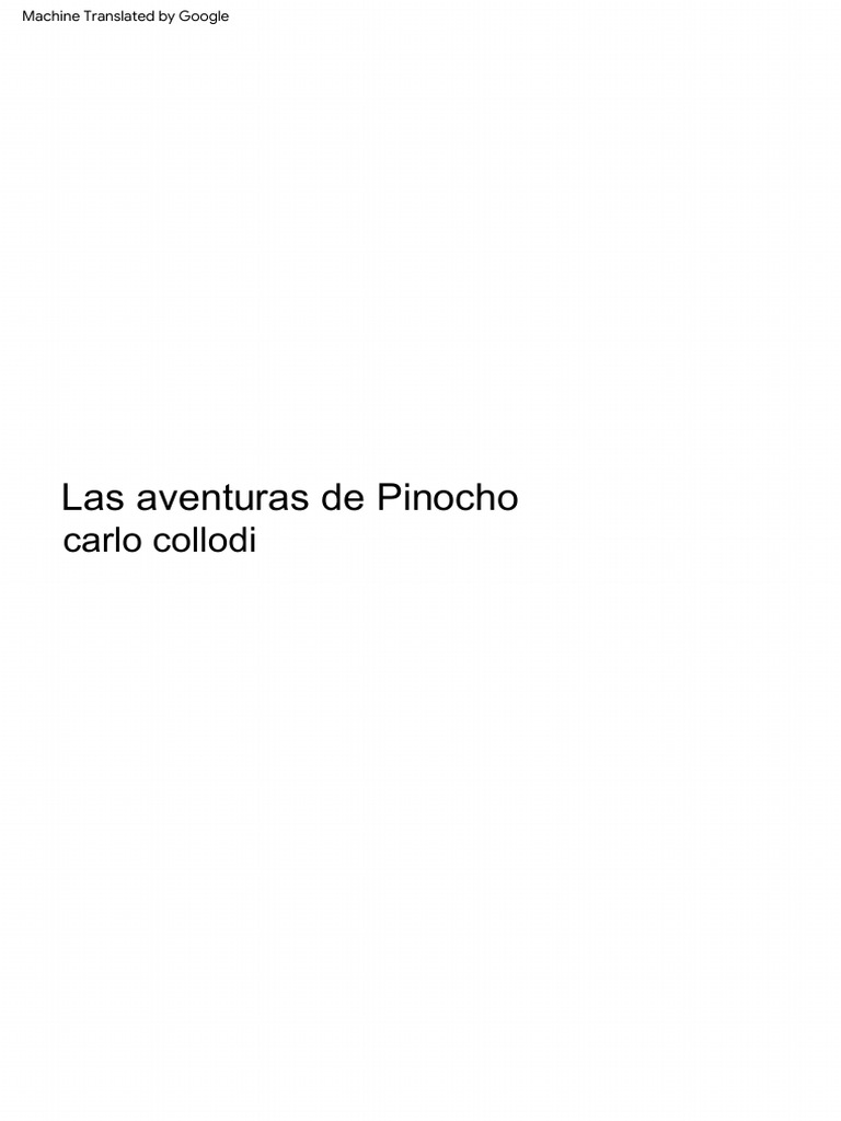 1 The Adventures of Pinocchio Author Carlo Collodi - ES | PDF