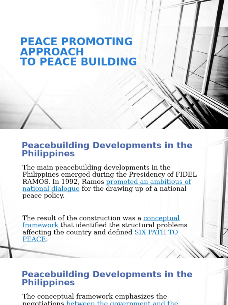 Peace Promoting Approach To Peace Building1 | PDF | Peacebuilding ...