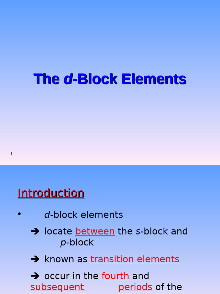 8 D and F Block Elements 2d | PDF | Transition Metals | Electron Configuration