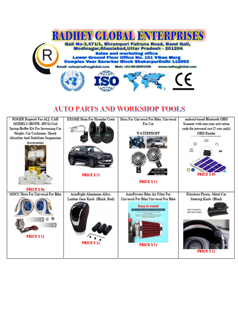 Auto Parts and Workshop Tools | PDF | Drill | Car