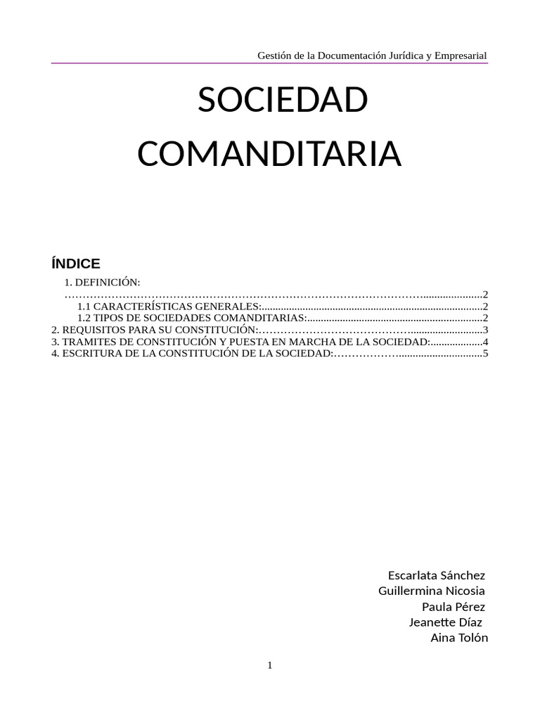 Sociedad Comanditaria | PDF | Business