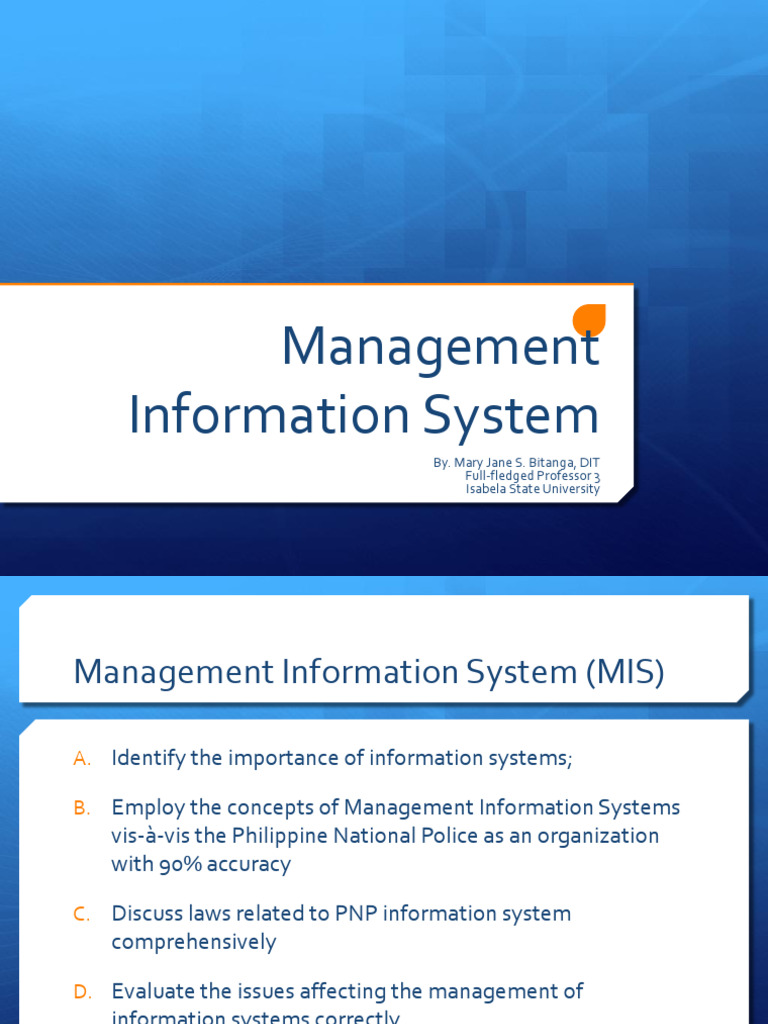 Management Information System | PDF | Information | Information System