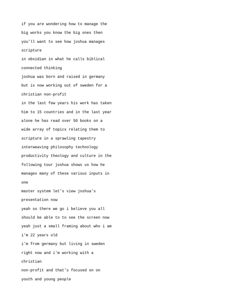 (English (Auto-Generated) ) Bible Study How Joschua Uses The LYT Frameworks (Obsidian) (DownSub ...