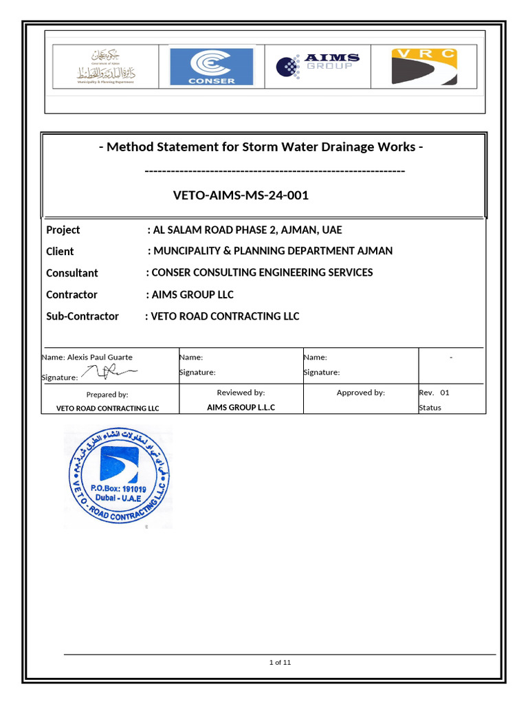 Method Statement For Excavation and Pipe Laying | PDF | Pipe (Fluid Conveyance) | Personal ...