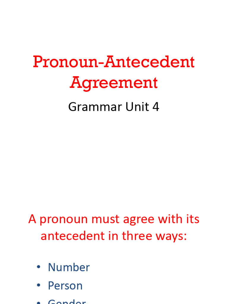 9th Grade Pronoun-Antecedent Agreement Review | PDF | Grammatical ...