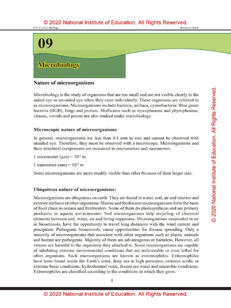 Unit 09 Microbiology English | PDF