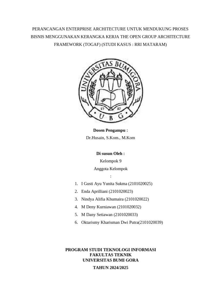 Rancang Arsitektur Enterprise RRI Mataram | PDF