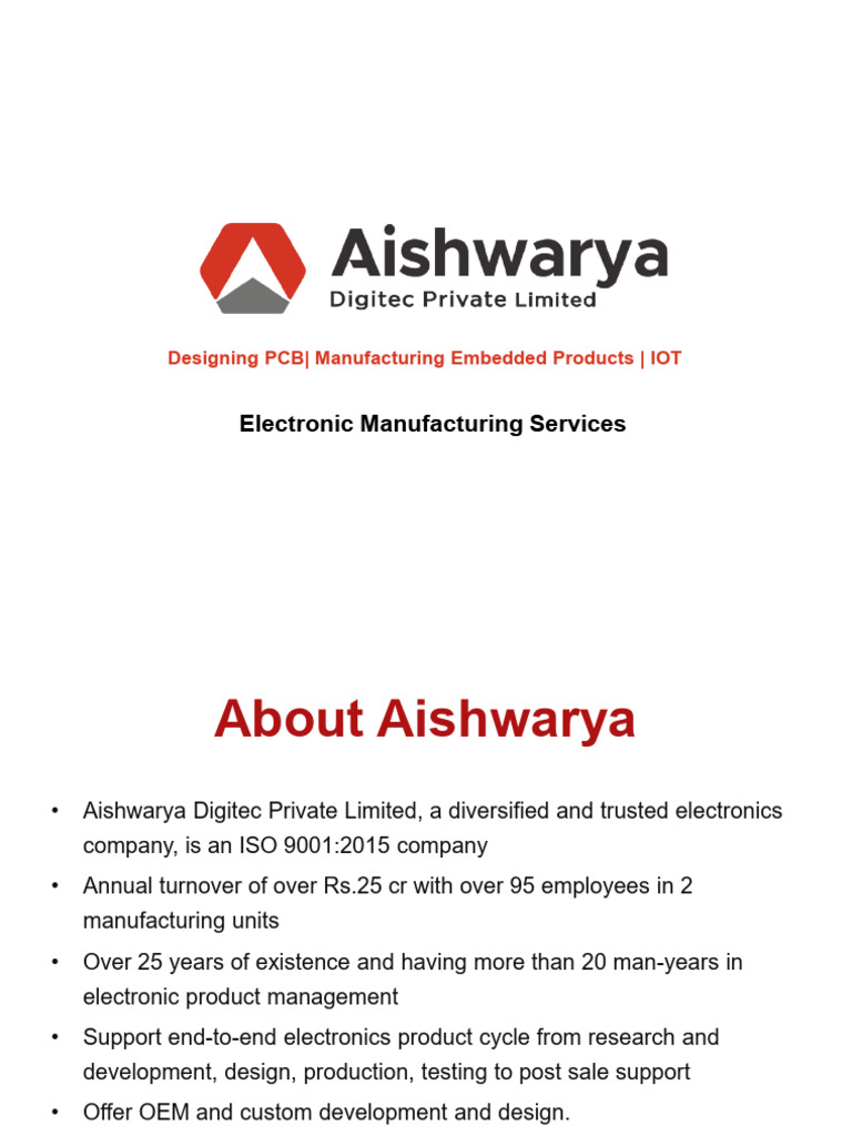 Aishwarya Digitec Profile Present | PDF | Embedded System | Electronics