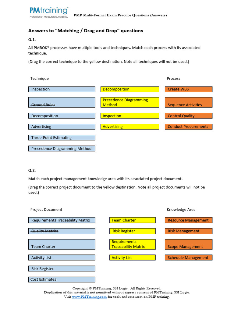 PMTraining - 2021 PMP Multi-Modal Questions - Answers | PDF | Scrum ...