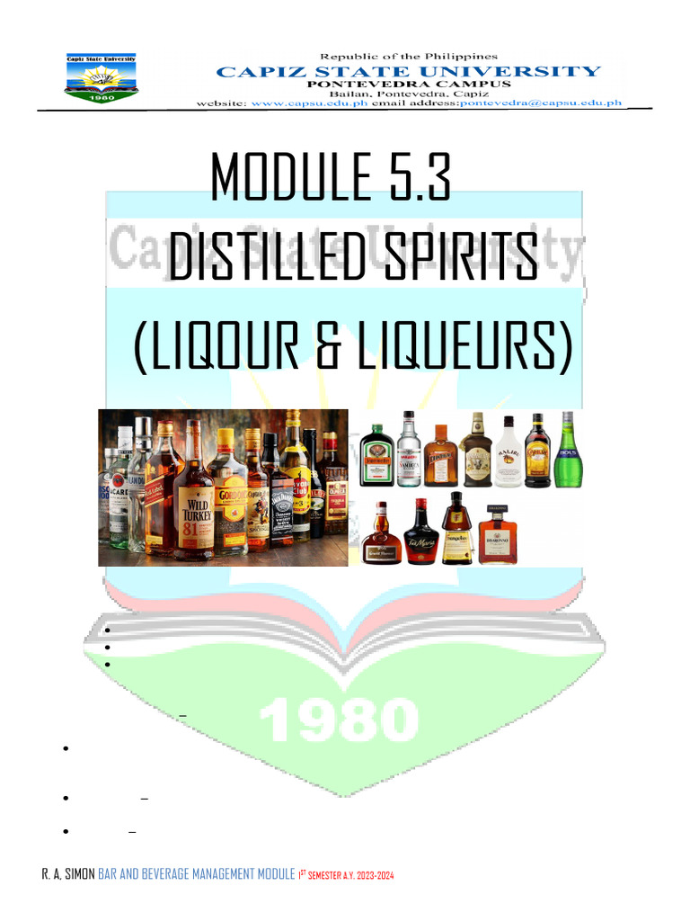 Distilled Spirits: Types and Production Guide | PDF | Whisky | Gin