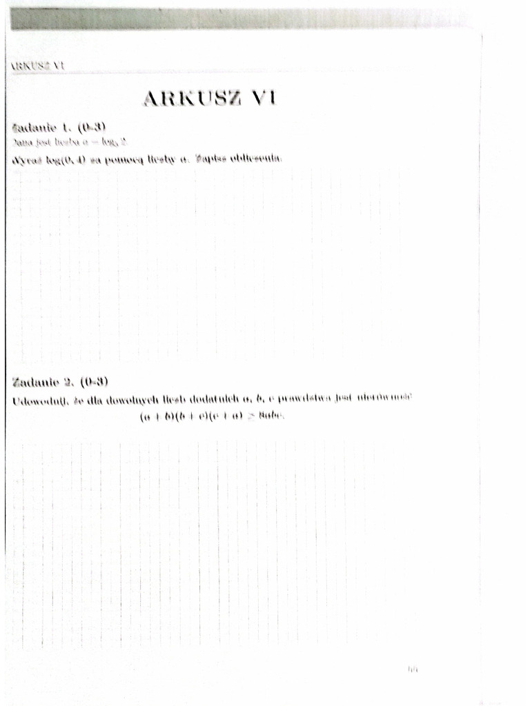 Arkusz VI | PDF