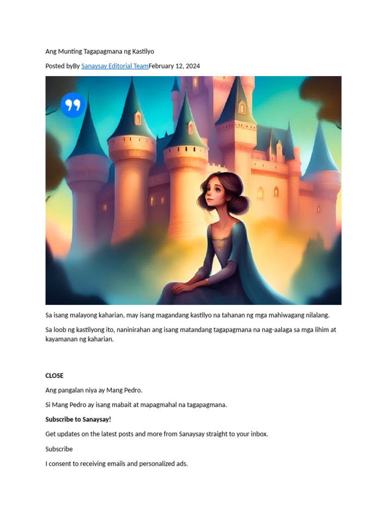 Ang Munting Tagapagmana ng Kastilyo | PDF