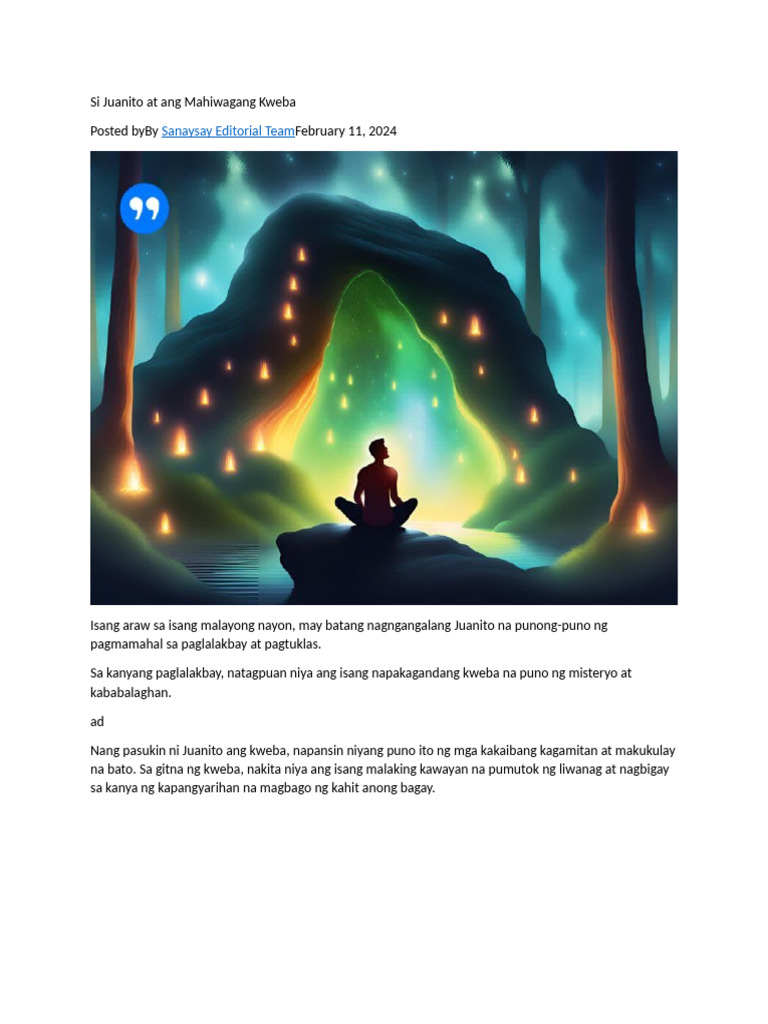Si Juanito at Ang Mahiwagang Kweba | PDF