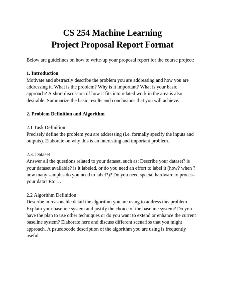 CS254 Project Proposal Report Format | PDF | Methodology | Algorithms