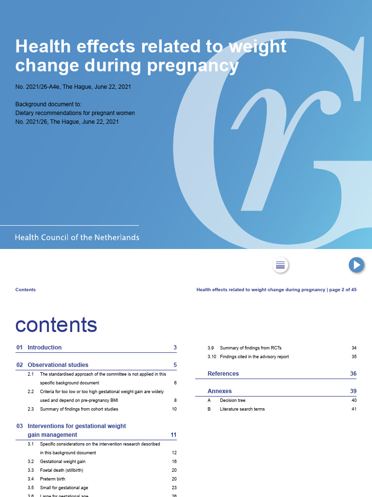 Pregnancy Weight Change Health Effects | PDF | Pregnancy | Obesity