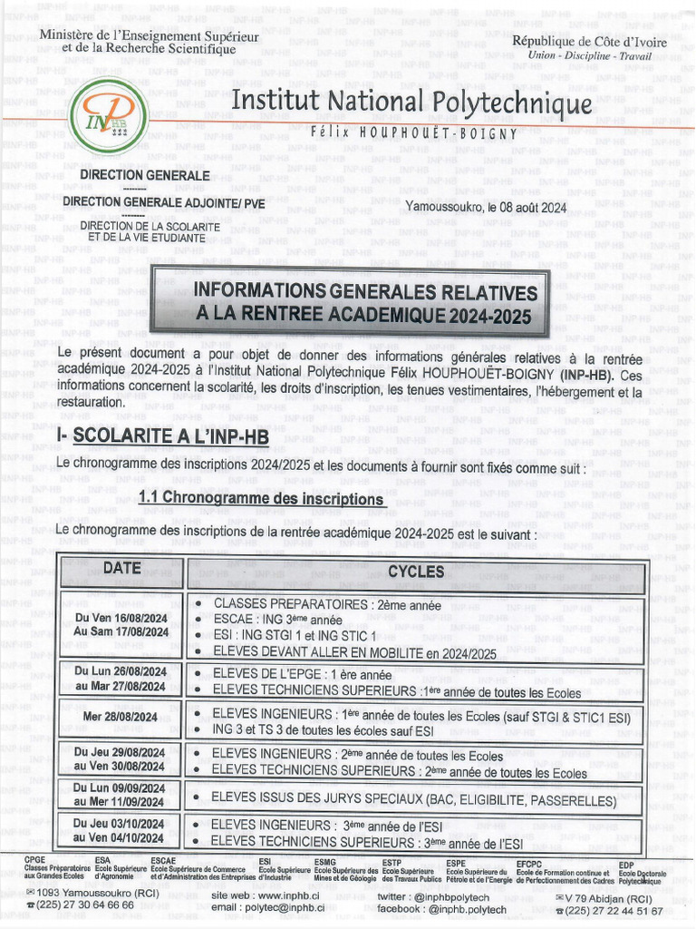 Communique Rentree Academique 2024-2025 VF | PDF