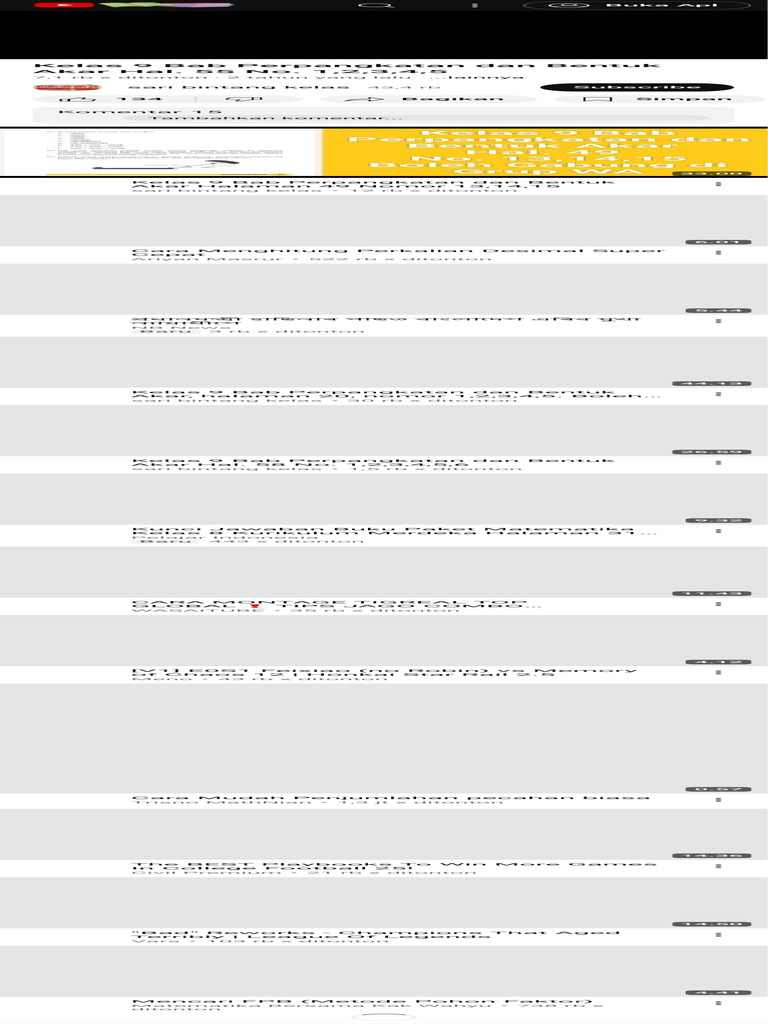 Kelas 9 Bab Perpangkatan Dan Bentuk Akar Hal. 55 No. 1,2,3,4,5 ...