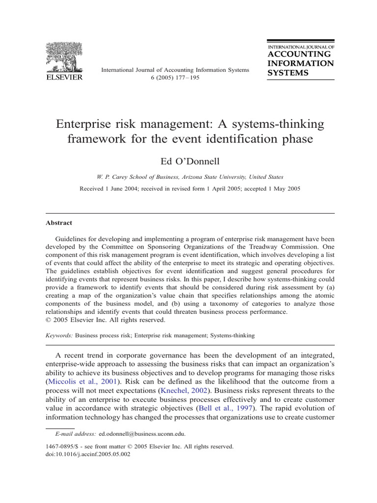 63 ERM Systems Thinking PDF | PDF | Risk | Risk Management