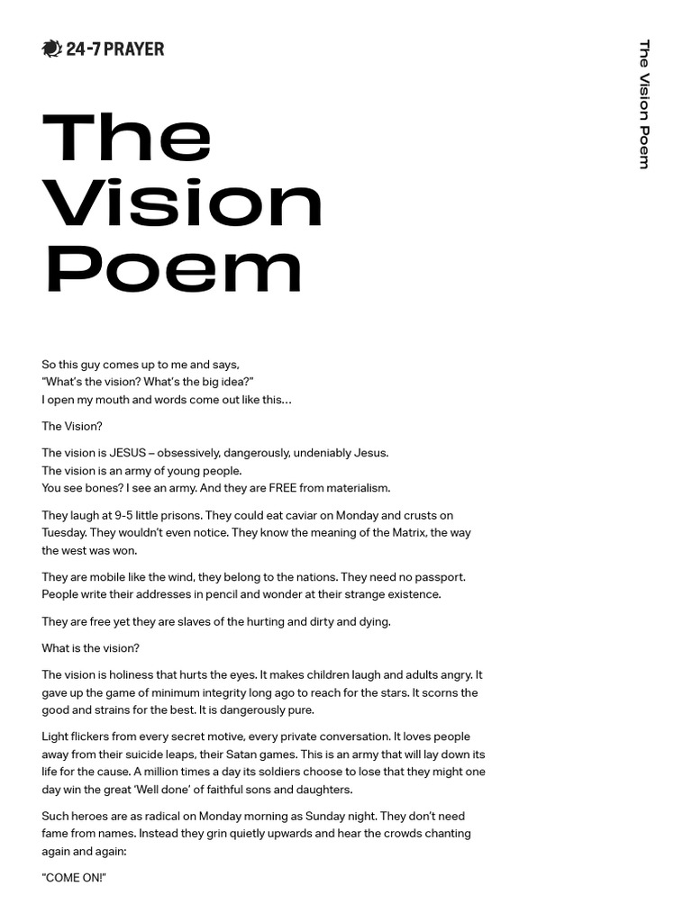 The Vision Poem | PDF