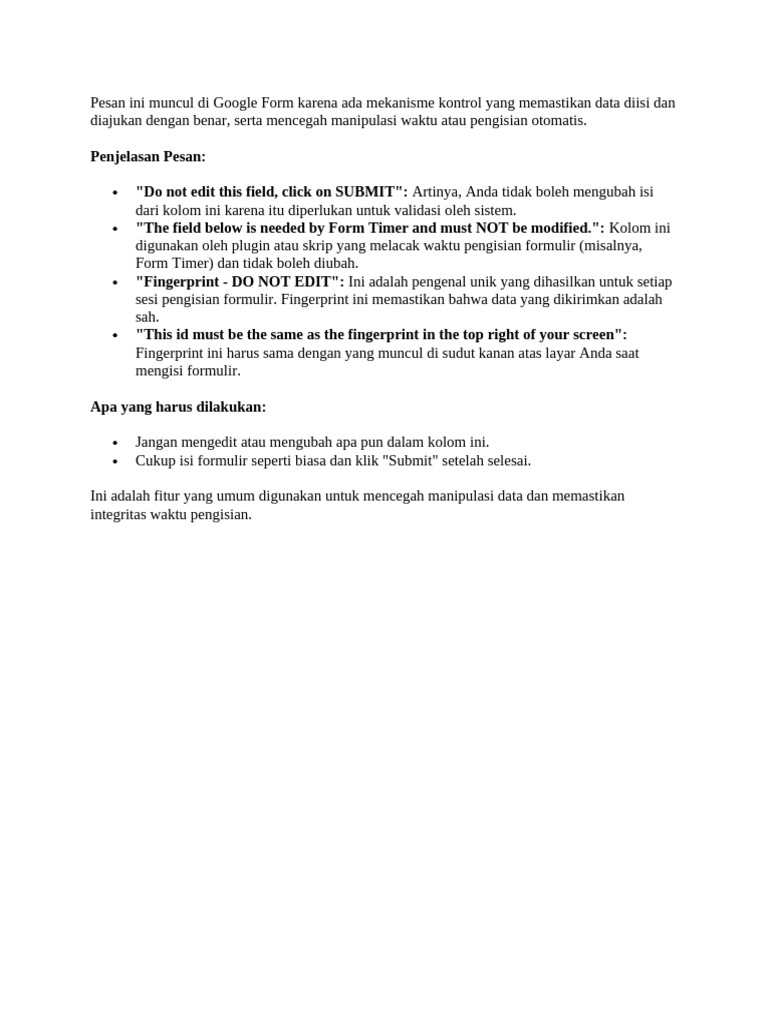 Pesan Ini Muncul Di Google Form Karena Ada Mekanisme Kontrol Yang ...