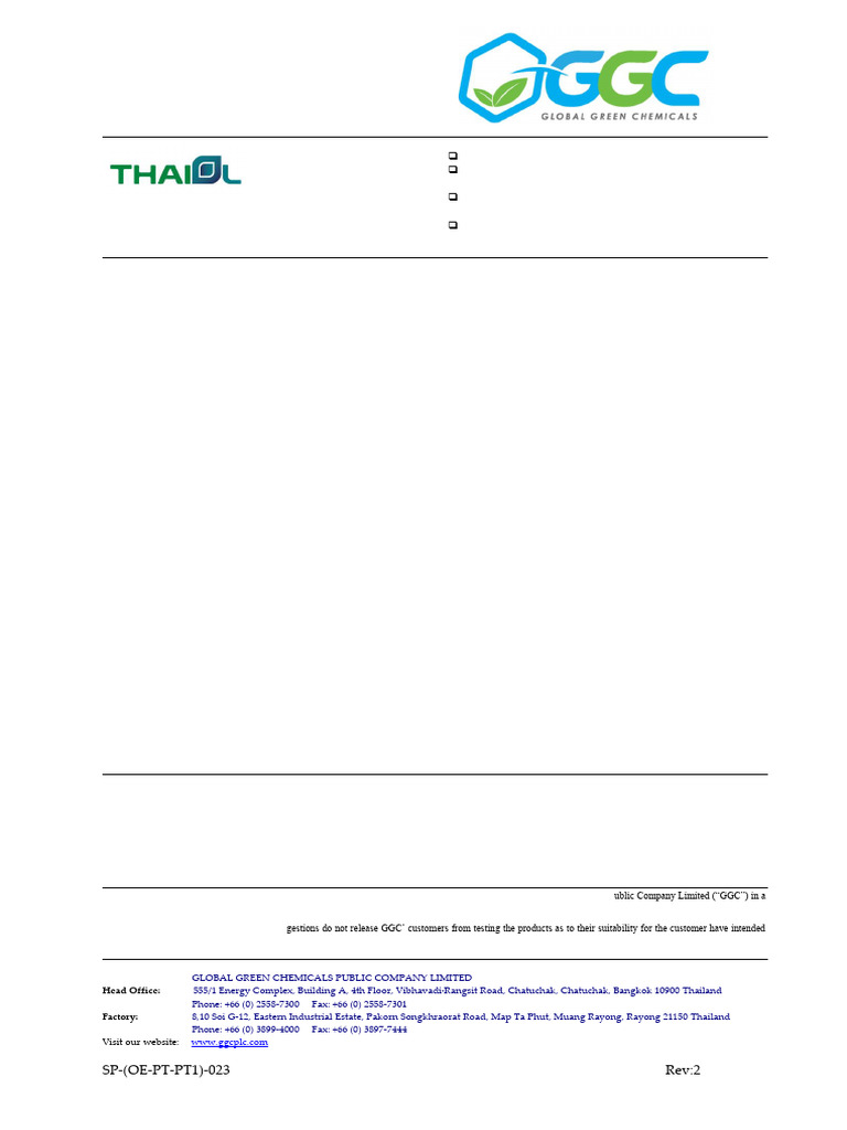 Thaiol 1618 | PDF | Chemical Substances