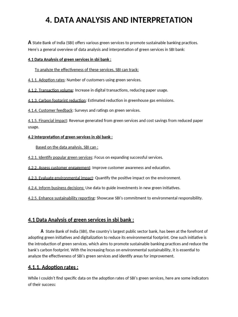 Chapter 4 Data Analysis and Interpretation of Green Services in SBI ... Chapter 4 Data Analysis and Interpretation of Green Services in SBI ...