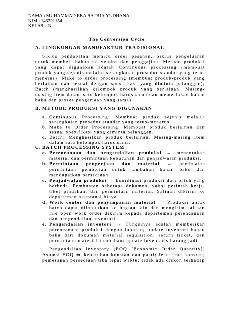 The Conversion Cycle | PDF