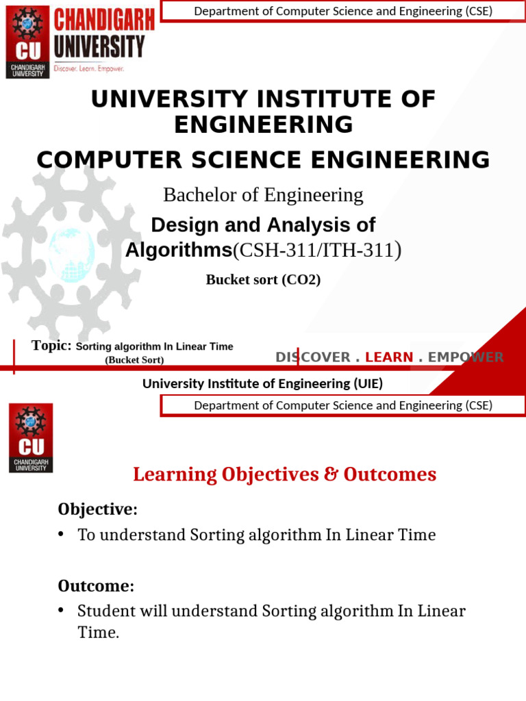 32 Bucket Sort Sorting Algorithm In Linear Time Pdf Algorithms And Data Structures