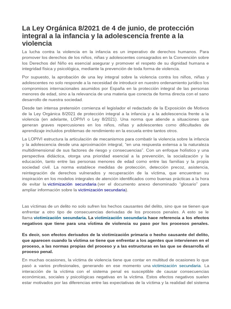 La Ley 8.2021 | PDF | Victimologia | Violencia