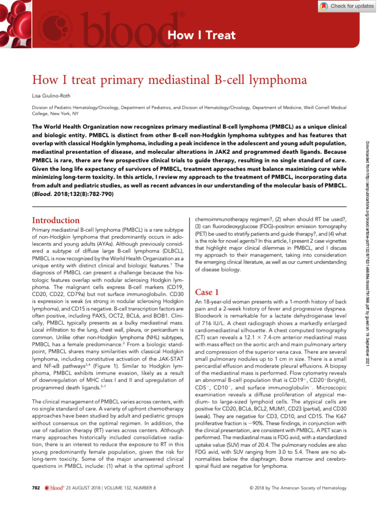 PMBCL | PDF | Lymphoma | Positron Emission Tomography