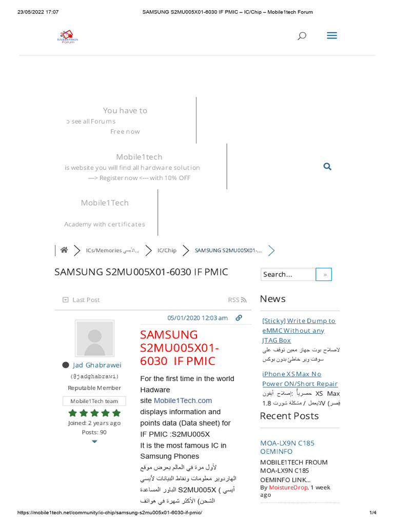 Samsung S2MU005X01-6030 PMIC Overview | PDF | Electrical Engineering ...