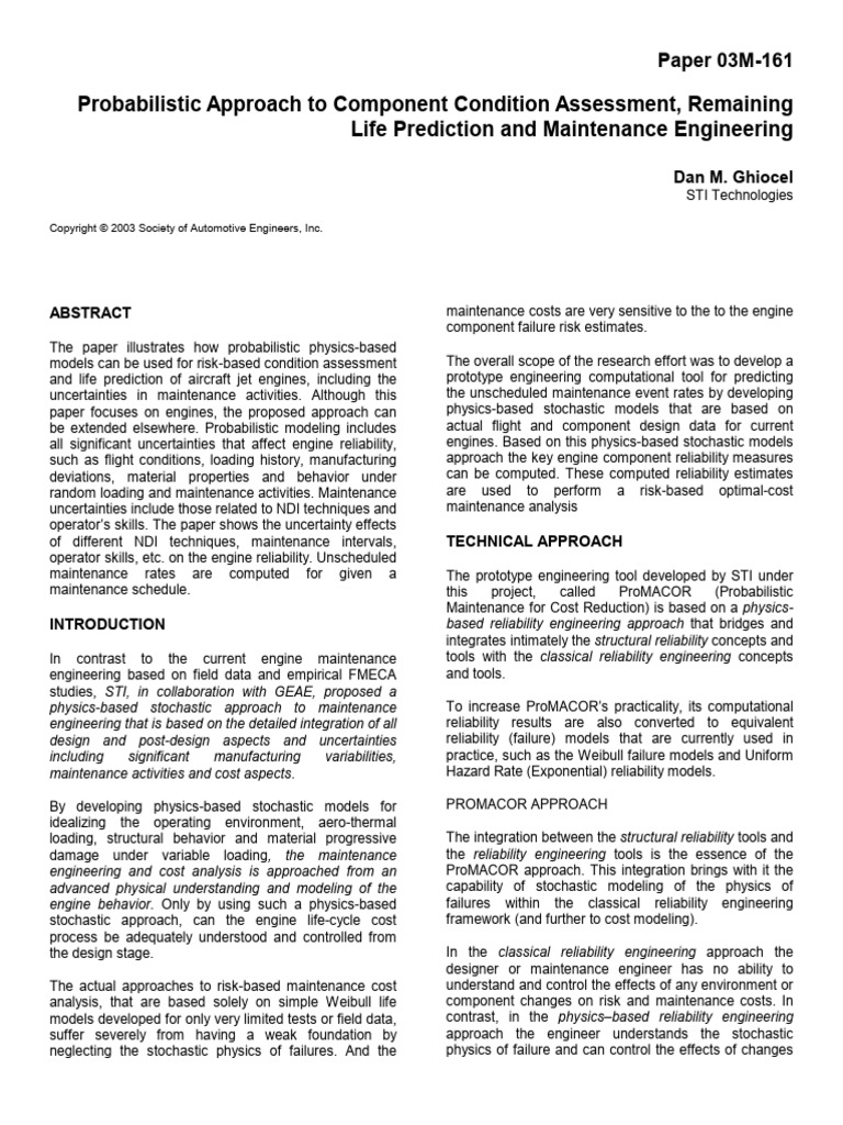 Probabilistic Approach To Component Cond | PDF | Reliability ... Probabilistic Approach To Component Cond | PDF | Reliability ...