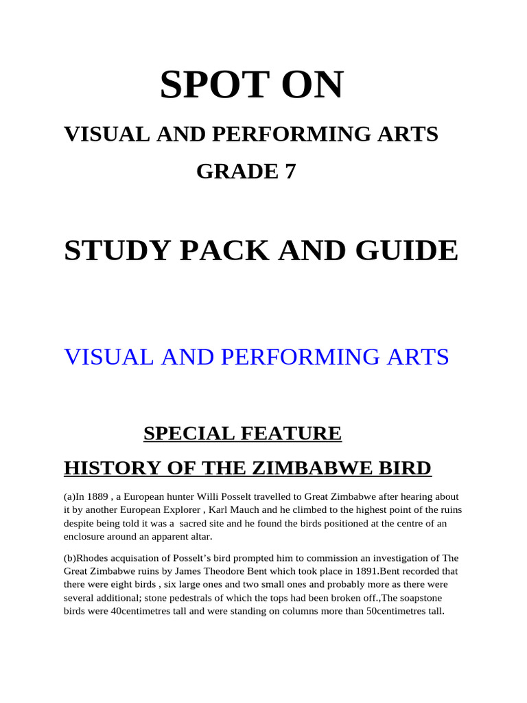 Spot On Grade 7 V.P.A Study Pack and Guide-1-1 | PDF | Art