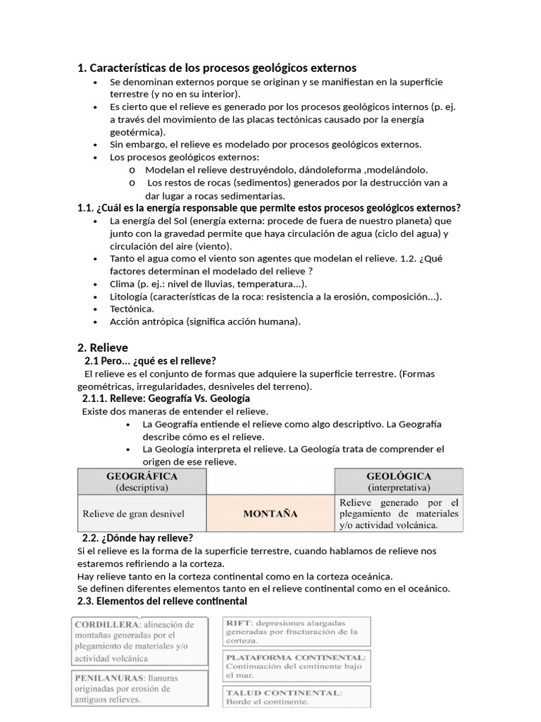 Procesos Geológicos Externos y Relieve | PDF | Meteorización | Roca ...