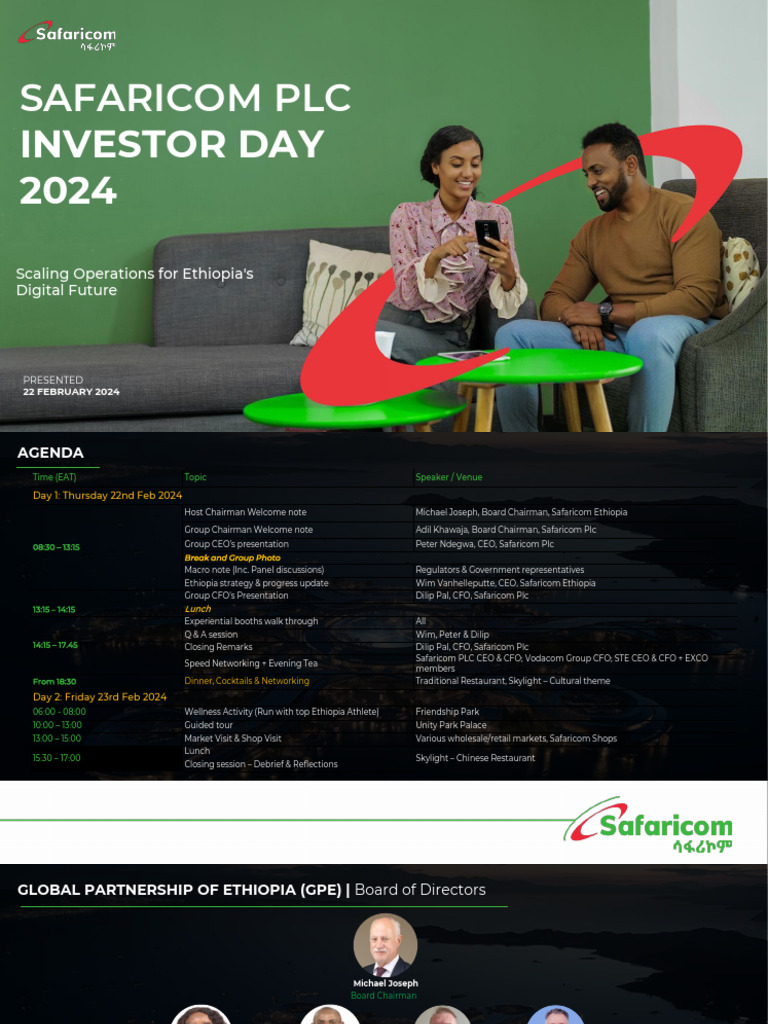 Safaricom Ethiopia Investor Day 2024 | PDF | Business | Service Industries