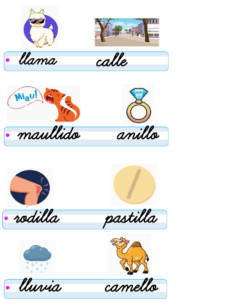 Caligrafía Lla Lle Lli Llo Llu | PDF