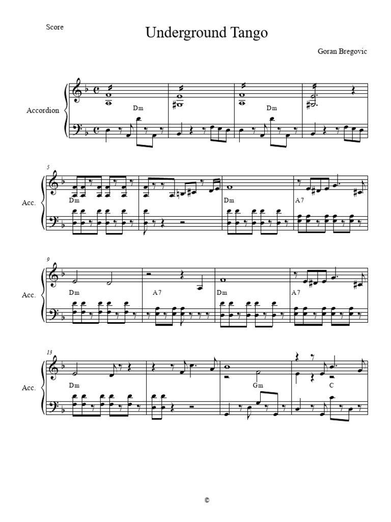 Underground Tango Bregovic | PDF