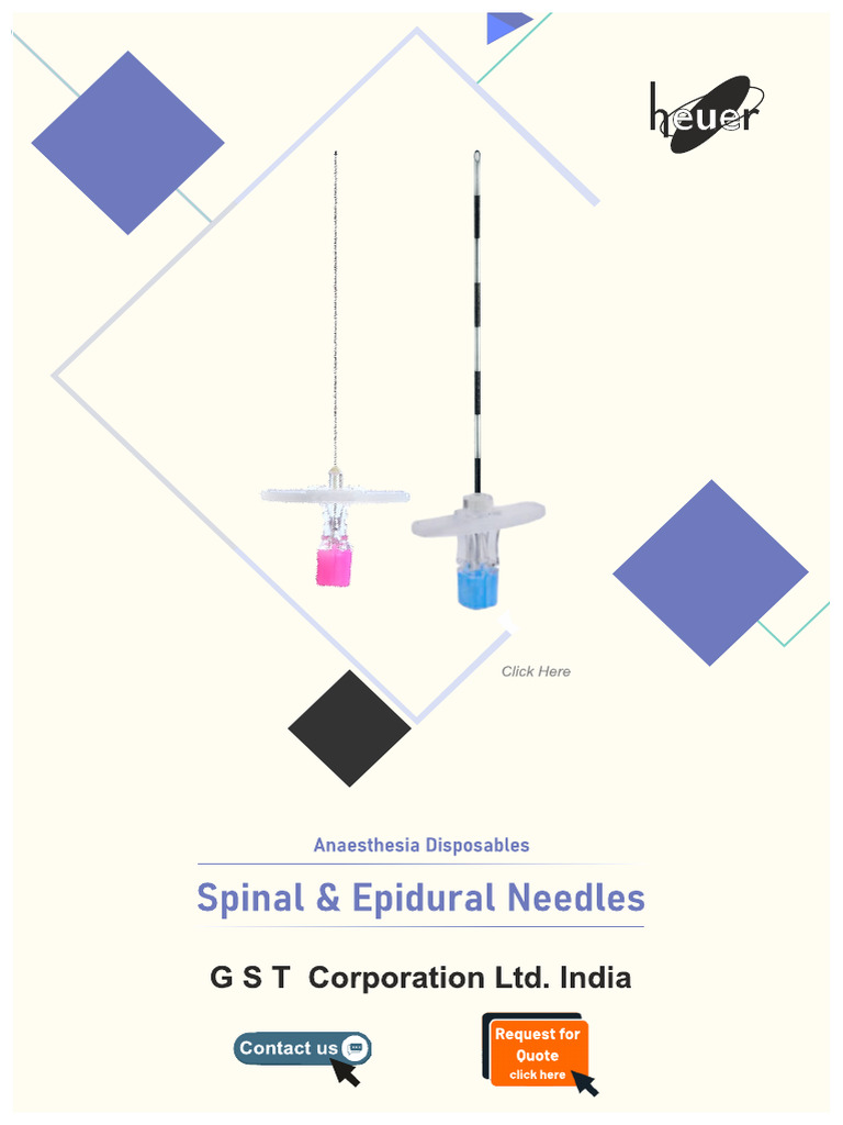Spinal and Epidural Needles | PDF
