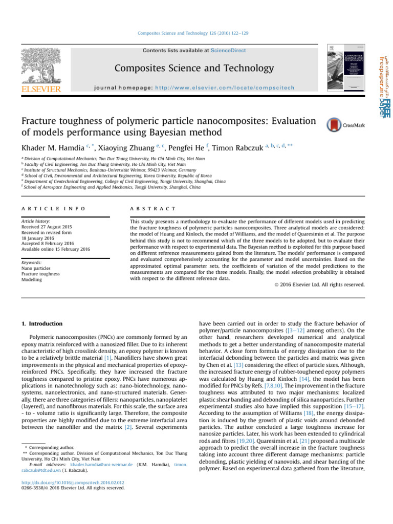Model Prediction Fractre | PDF | Nanocomposite | Nanoparticle