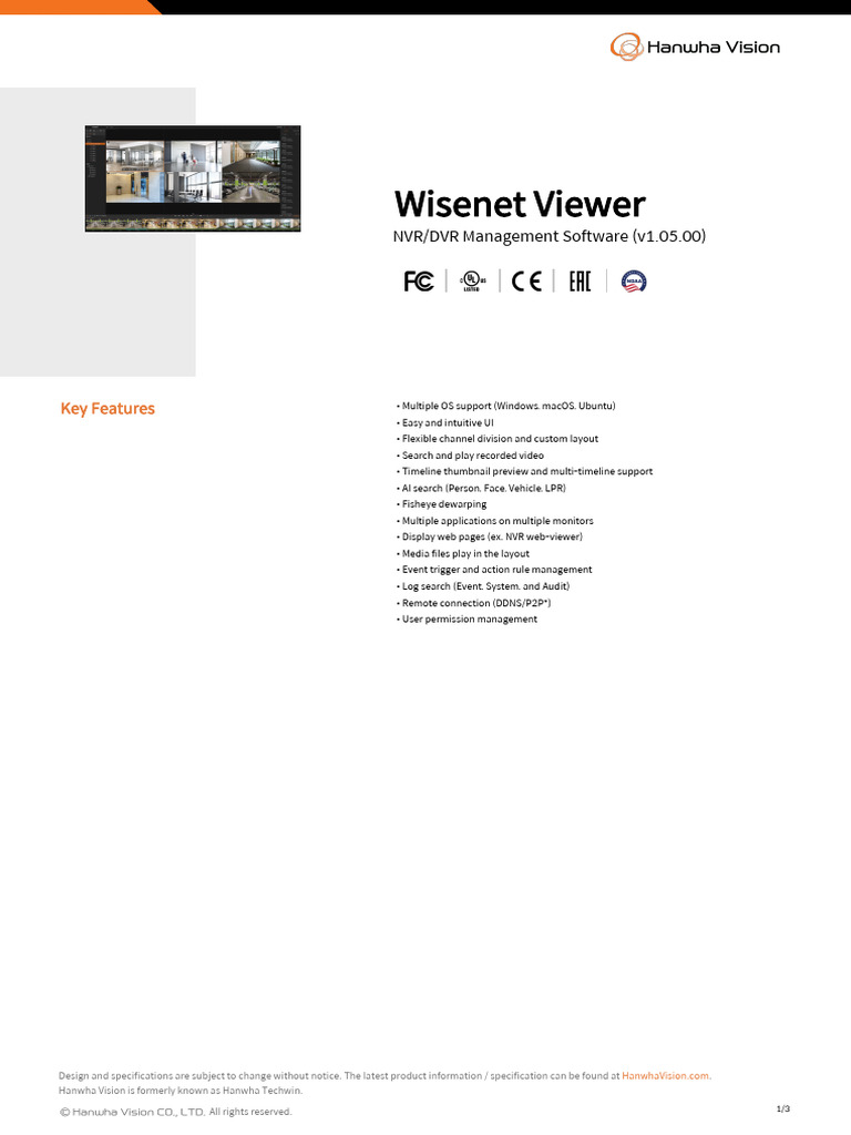 DataSheet - Wisenet Viewer - 240814 - EN | PDF | Internet Protocols ...