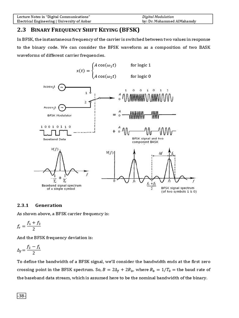 BFSK 1 | PDF | Detector (Radio) | Modulation