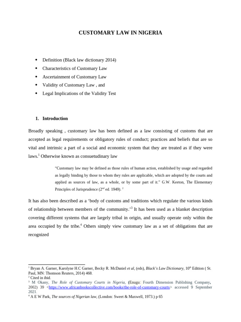 Understanding Customary Law in Nigeria | PDF | Judicial Notice | Repeal