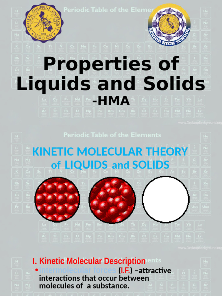 Kinetic Theory of Liquids & Solids | PDF | Liquids | Phase (Matter)