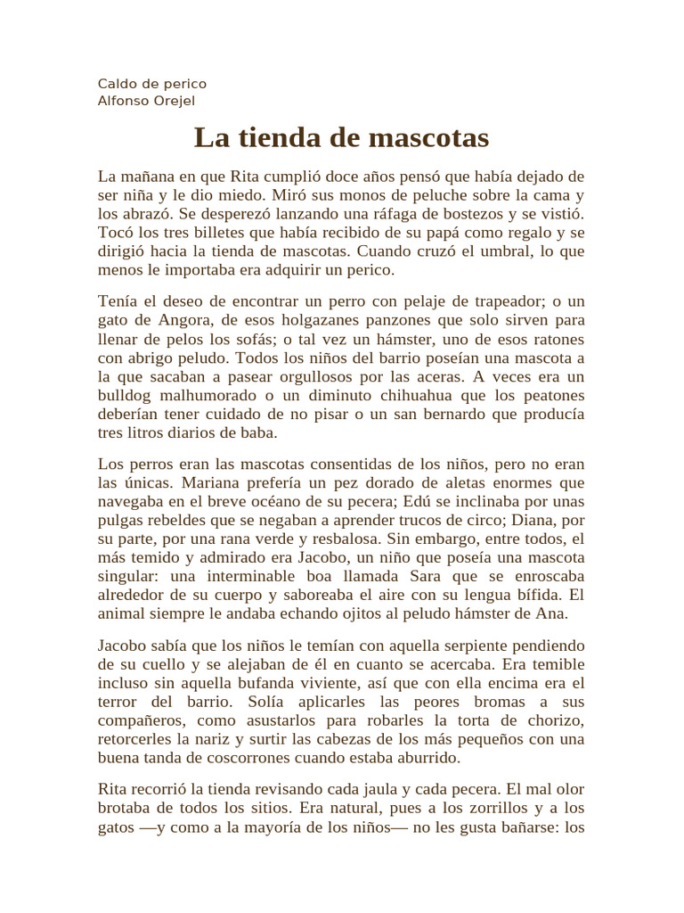 Caldo de Perico | PDF | Zoología