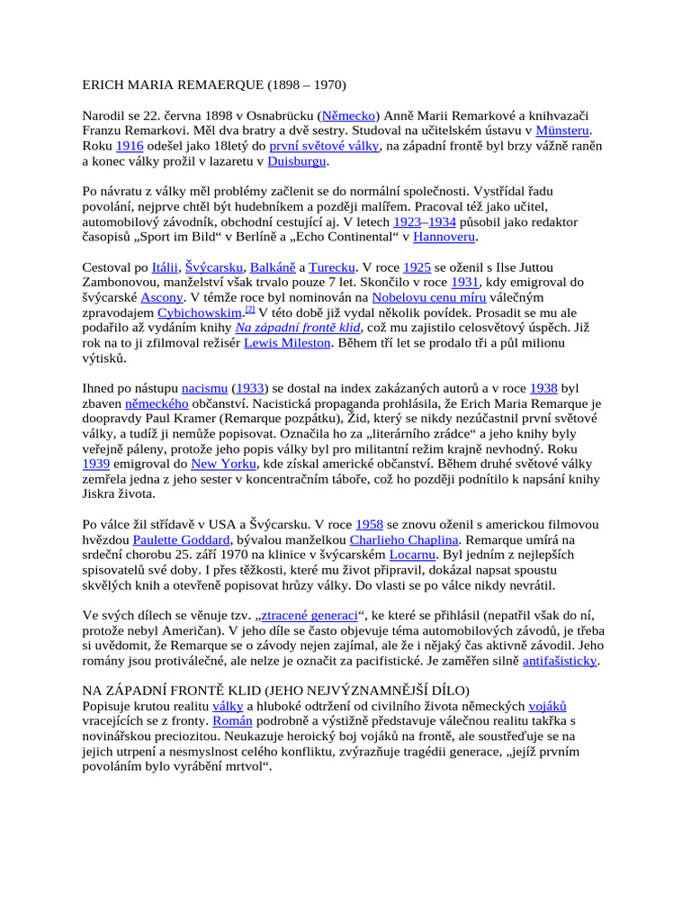 1-Erich Maria Remarque | PDF
